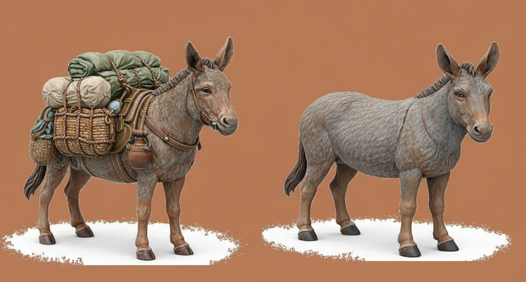 Pack Ânes de bât – Figurines en résine pour wargame - 3DForge